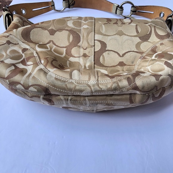 Coach | Bags | Coach Signature Boho Shoulder Leather Beige Bag | Poshmark